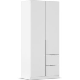 Dreht&uuml;renschrank OTTO HOME "Kleiderschrank Schrank Garderobe AGORDO mit Dekor- oder Hochglanzfront", wei&szlig; (alpinwei&szlig;), B:91cm H:210cm T:54cm, Holzwerkstoff, Schr&auml;nke, Dreht&uuml;renschrank, mit Au&szlig;enschubk&auml;sten, Serie in 7 Breiten und 2 H&ouml;hen MADE IN GERMANY