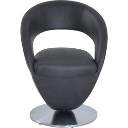 K+w Komfort & Wohnen Esszimmerstuhl K+W KOMFORT & WOHNEN "Wave, Drehstuhl", grau (asphalt 88, grau 84, edelstahloptik), B:62cm H:86cm T:61cm, St&uuml;hle, Esszimmerstuhl, Design-Drehstuhl, Drehteller in Metall edelstahloptik, Farbkombination