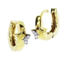 Klappcreolen OSTSEE-SCHMUCK "- Stern - Gold 333/000 - Zirkonia" Gr. 12, gold (gold 333, goldfarben, gelb), Ohrringe, Damen, 12, Klappcreolen