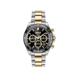 Multifunktionsuhr BOSS "HERO 2.0", schwarz, silberfarben, Armbanduhren, Herren, Quarzuhr, Armbanduhr, Herrenuhr, Edelstahlarmband, analog, Tag
