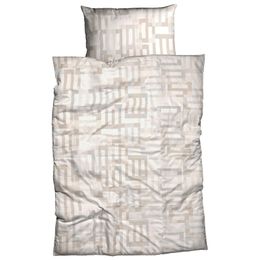 Bettw&auml;sche CASATEX "Yasin", beige, B/L: 135cm x 200cm, 1 Stk., 1 Stk., Interlock-Jersey, B/L: 80cm x 80cm, 2 Stk., Interlock-Jersey, Obermaterial: 100% Baumwolle, Bettw&auml;sche, Bettw&auml;sche, grafisch, modern und elegant