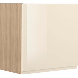 H&auml;ngeschrank KOCHSTATION "H&auml;ngeschrank, Oberschrank, K&uuml;chenschrank, Schrank", beige (creme hochglanz), B:60cm H:57cm T:34cm, Holzwerkstoff, Schr&auml;nke, H&auml;ngeschrank, 57 cm hoch, 60 cm breit, 1 T&uuml;r, Einlegeboden, hochwertige MDF-Fronten