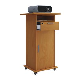 Wohnzimmertisch Vcm "Tisch M&ouml;bel Wagen Beamer Projektor Neta T&uuml;r", braun (buche), B:60cm T:50cm, Rollwagen, TVRack