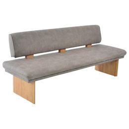 K+w Komfort & Wohnen Essbank K+W KOMFORT & WOHNEN "Longbeach Polsterbank", grau (hellgrau 83), B:204cm H:89cm T:71cm, Sitzb&auml;nke, Essbank, Spitzkissenoptik im Sitz, wahlweise in der Breite 204cm oder 224cm