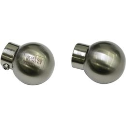 Sch&ouml;ner Wohnen Kollektion Gardinenstangen-Endst&uuml;ck "Kugel f&uuml;r &Atilde;&tilde; 20 mm", silber (edelstahl, optik), 2 Stk., SCH&Ouml;NER WOHNEN-KOLLEKTION, Gardinenstangenendst&uuml;cke, Gardinenstangen-Endst&uuml;ck, Serie Einzelprogramm Leon &Atilde;&tilde; 20 mm