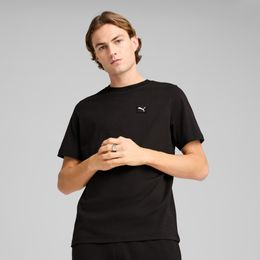 T-Shirt Puma "ESS ELEVATED TEE", Jungen, Gr. M, schwarz (Puma schwarz), Jersey, Obermaterial: 100% Baumwolle, bedruckt, regular fit normal, Rundhals, Shirts T-Shirt, Kurzarmdesign, Rundhalsausschnitt, aus Baumwolle