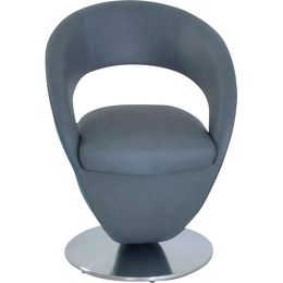 K+w Komfort & Wohnen Esszimmerstuhl K+W KOMFORT & WOHNEN "Wave, Drehstuhl", blau (aqua 54, azure 54, edelstahloptik), B:62cm H:86cm T:61cm, St&uuml;hle, Esszimmerstuhl, Design-Drehstuhl, Drehteller in Metall edelstahloptik, Farbkombination