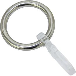 Gardinenring Gardinia Gr. 1, silber (edelstahlfarben), 6 Stk., Gardinenbefestigungen, Serie Gardinenstangen Set 1-Lauf Zylinder &Atilde;&tilde; 20 mm