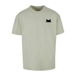 T-Shirt Merchcode "Merchcode Halloween - Cat Tee", Jungen, Gr. L, softsalvia, 100% Baumwolle, bedruckt, oversize, Rundhals, Shirts T-Shirt
