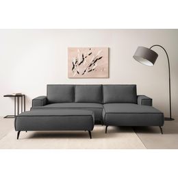 Sitzgruppe OTTO HOME "TVINNU", grau (anthrazit), B:275cm H:83cm T:173cm, Sitzm&ouml;bel-Sets, Set, stellbar zum Schlafsofa (Krokodilverbinder)