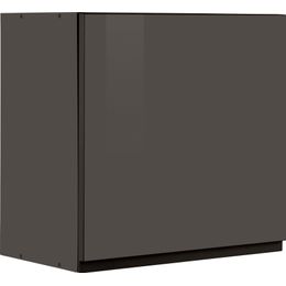 H&auml;ngeschrank KOCHSTATION "H&auml;ngeschrank, Oberschrank, K&uuml;chenschrank, Schrank", grau (grau hochglanz), B:60cm H:57cm T:34cm, Holzwerkstoff, Schr&auml;nke, H&auml;ngeschrank, 57 cm hoch, 60 cm breit, 1 T&uuml;r, Einlegeboden, hochwertige MDF-Fronten