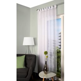 Vorhang Home Wohnideen "LOLA" Gr. 1, wei&szlig;, B:140cm H:245cm, Voile, Polyester, Gardinen, Schlaufenschal bestickt