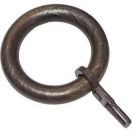 Gardinenring Gardinia "Lugano Holz" Gr. 1, braun, &Oslash;:2,8cm, Gardinenbefestigungen, Serie Gardinenstangen-Set Lugano Classic &Atilde;&tilde; 28 mm