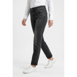 Slim-fit-Jeans Replay "MARTY", Damen, Gr. 30, L&auml;nge 30, grau (schwarz delav&egrave;), Denim/Jeans, Obermaterial: 99% Baumwolle, 1% Elasthan, slim fit lang, Jeans Slim-fit-Jeans, mit leichter Waschung