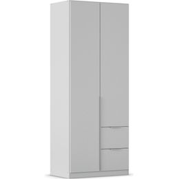 Dreht&uuml;renschrank OTTO HOME "Kleiderschrank Schrank Garderobe AGORDO mit Dekor- oder Hochglanzfront", grau (seidengrau), B:91cm H:229cm T:54cm, Holzwerkstoff, Schr&auml;nke, Dreht&uuml;renschrank, mit Au&szlig;enschubk&auml;sten, Serie in 7 Breiten und 2 H&ouml;hen MADE IN GERMANY