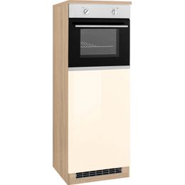 Backofenumbauschrank KOCHSTATION "Ofenumbau, K&uuml;chenschrank, Umbauschrank, Schrank", beige (creme hochglanz), B:60cm H:165cm T:60cm, Holzwerkstoff, Schr&auml;nke, Backofenumbauschrank, 165 cm hoch, 60 cm breit, Nische f&uuml;r Ofen B/H/T: 56/59/55 cm, 1 T&uuml;r