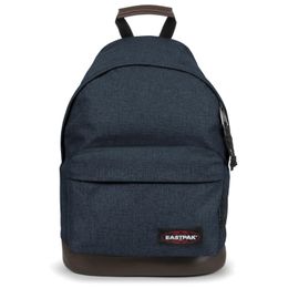 Freizeitrucksack Eastpak "WYOMING Triple Denim", Gr. B/H/T: 30cm x 40cm x 18cm, jeansblau, Polyester, Rucks&auml;cke Freizeitrucksack, Freizeitrucksack, Schulrucksack mit Lederboden