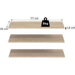 Einlegeboden Home Affaire "3er Set, Breite 77cm", sonoma eiche nachbildung, B:77cm H:2cm T:33cm, Holzwerkstoff, Einlegeb&ouml;den, Einlegeboden, in verschiedenen Farben erh&auml;ltlich, Fachb&ouml;den, B&ouml;den, E-B&ouml;den,Bodenset