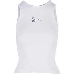 Muskelshirt Karl Kani "Karl Kani Karl Kani Small Signature Racer Rib Top", Damen, Gr. M, wei&szlig;, 97% Baumwolle, 3% Elasthan, bedruckt, normal, Rundhals, Shirts