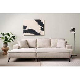 Sitzgruppe OTTO HOME "TVINNU", beige (hellbeige), B:275cm H:83cm T:173cm, Sitzm&ouml;bel-Sets, Set, stellbar zum Schlafsofa (Krokodilverbinder)