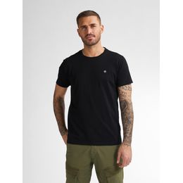 Rundhalsshirt PETROL INDUSTRIES, Jungen, Gr. L, schwarz, Jersey, Obermaterial: 100% Baumwolle, unifarben, regular fit taillenbedeckt, Rundhals, gerader Abschluss, Shirts Rundhalsshirt, mit Logo Stickerei