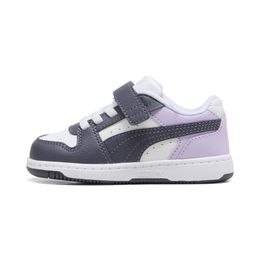 Sneaker Puma "REBOUND SLAM LO AC INF", M&auml;dchen, Gr. 22, Puma wei&szlig;, inky depths, light lavender, Synthetik, Schuhe Sneaker