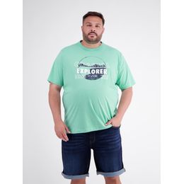 T-Shirt Lerros "T-Shirt mit O-Neck in gro&szlig;en Gr&ouml;&szlig;en", Jungen, Gr. 4XL, mint water, 100% Baumwolle, Rundhals, Shirts T-Shirt