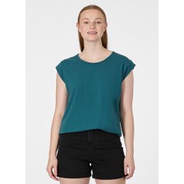 Kurzarmshirt Ragwear "TULSA", Damen, Gr. M, ocean gr&uuml;n, Jersey, Obermaterial: 48% Baumwolle, 47% Viskose, 5% Elasthan, normal, Rundhals, Shirts, Flie&szlig;endes Material mit Gummizug in unifarbener Optik
