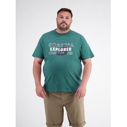 T-Shirt Lerros "T-Shirt mit O-Neck in gro&szlig;en Gr&ouml;&szlig;en", Jungen, Gr. 4XL, soft teal, 100% Baumwolle, Rundhals, Shirts T-Shirt