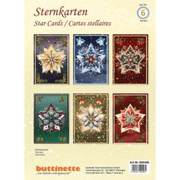 buttinette 3D-Bastelmappe "Weihnachtliche Sternkarten", f&uuml;r 6 Karten