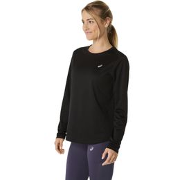 Laufshirt asics "asics CORE LS TOP", Damen, Gr. L (42/44), schwarz (performance schwarz), Obermaterial: 100% Polyester, Shirts Laufshirt, lang&auml;rmlig, mit reflektierenden Details, f&uuml;r Training und Laufen