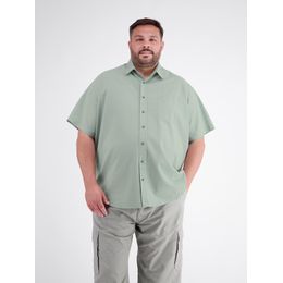 Streifenhemd Lerros "L&auml;ssiges Kurzarmhemd mit Streifenstruktur, gro&szlig;e Gr&ouml;&szlig;en", Herren, Gr. 4XL, Normalgr&ouml;&szlig;en, bay gr&uuml;n, 100% Baumwolle, Hemden