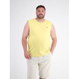 Muskelshirt Lerros "Sportliches Baumwoll-Tanktop mit O-Neck, gro&szlig;e Gr&ouml;&szlig;en", Herren, Gr. 4XL, lemon water, 100% Baumwolle, Rundhals, Shirts