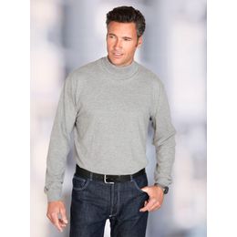 Rollkragenshirt CLASSIC "Rollkragen-Shirt", Herren, Gr. 48/50, grau (grau, meliert), 100% Baumwolle, 67% Baumwolle, 33% Polyester, meliert, unifarben, ohne Ausschnitt, Shirts