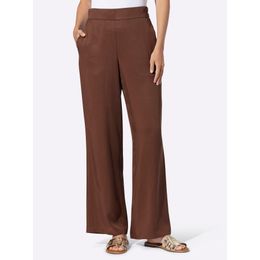 Schlupfhose Heine, Damen, Gr. 46, Normalgr&ouml;&szlig;en, schoko, 100% Lyocell, unifarben, Hosen Schlupfhose