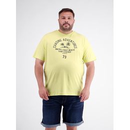 T-Shirt Lerros "Sommerliches T-Shirt aus Baumwolle mit O-Neck, gro&szlig;e Gr&ouml;&szlig;en", Jungen, Gr. 4XL, lemon water, 100% Baumwolle, Rundhals, Shirts T-Shirt