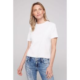 Rundhalsshirt SOCCX, Damen, Gr. XL, wei&szlig;, Single Jersey, Material: 100% Baumwolle, unifarben, regular fit normal, Rundhals, eingesetzt gerader Abschluss, Shirts Rundhalsshirt, aus Baumwolle
