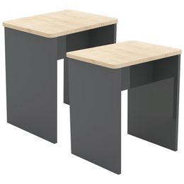 Hocker-Set Esal 2er-Set Anthrazit