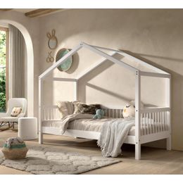 Vipack Hausbett FORREST Wei&szlig; ca.90x200cm Echtholz Buche
