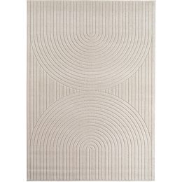 KADIMA DESIGN TEPPICH Outdoor ENGADIN in Creme, im Skandi-Stil mit 3D-Design, 140 x 200 cm