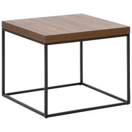 Beliani BEISTELLTISCH dunkler Holzfarbton/schwarz 60/60/50 cm Delano