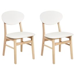 Beliani ESSZIMMERSTUHL 2er-Set Cremewei&szlig; Amery