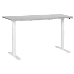 Beliani SCHREIBTISCH grauwei&szlig; 160/72 cm elektrisch h&ouml;henverstellbar Destin III