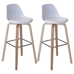 MCW BARHOCKER Wei&szlig;eiche Dekor 2er-Set