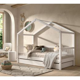 Vipack Hausbett FORREST Wei&szlig; ca.90x200cm mit Bettschublade