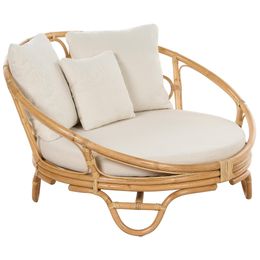 SONNENINSEL Rattan nat&uuml;rlich Auflagen beige ROSSANO