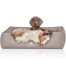 Knuffelwuff Hundebett Scottsdale aus Kunstleder hellgrau XXL