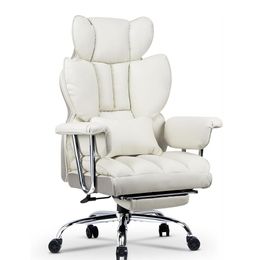 Rattantree Chefsessel, Wei&szlig;, Metall, 58x128x50 cm, Arbeitszimmer, B&uuml;rost&uuml;hle, Chefsessel