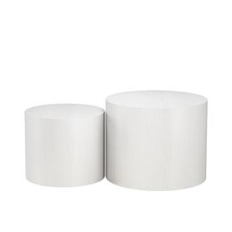 VICCO Couchtisch-Set, Wei&szlig;, Holzwerkstoff, 2 F&auml;cher, Rund,Rund, 48x38x48 cm, Wohnzimmer, Wohnzimmertische, Couchtische