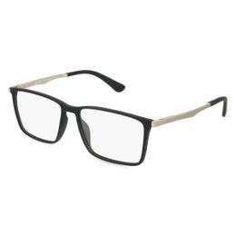 Police POIVPLG70 Brille Unisex | Fassung: Vollrand, Quadratisch, Schwarz Matt